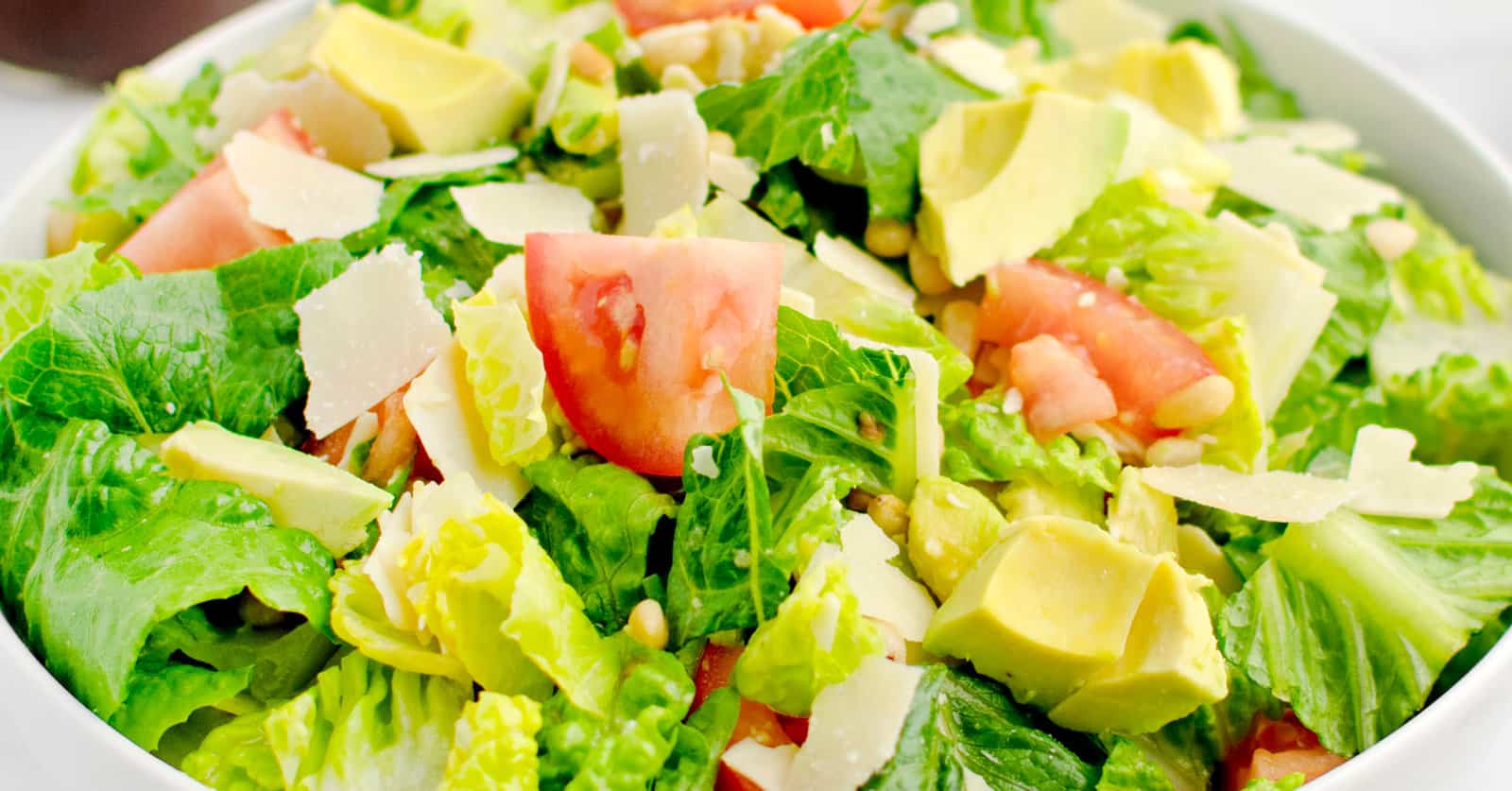 Avocado Tomato Romaine Salad (w/ Dijon Balsamic - So Good!)