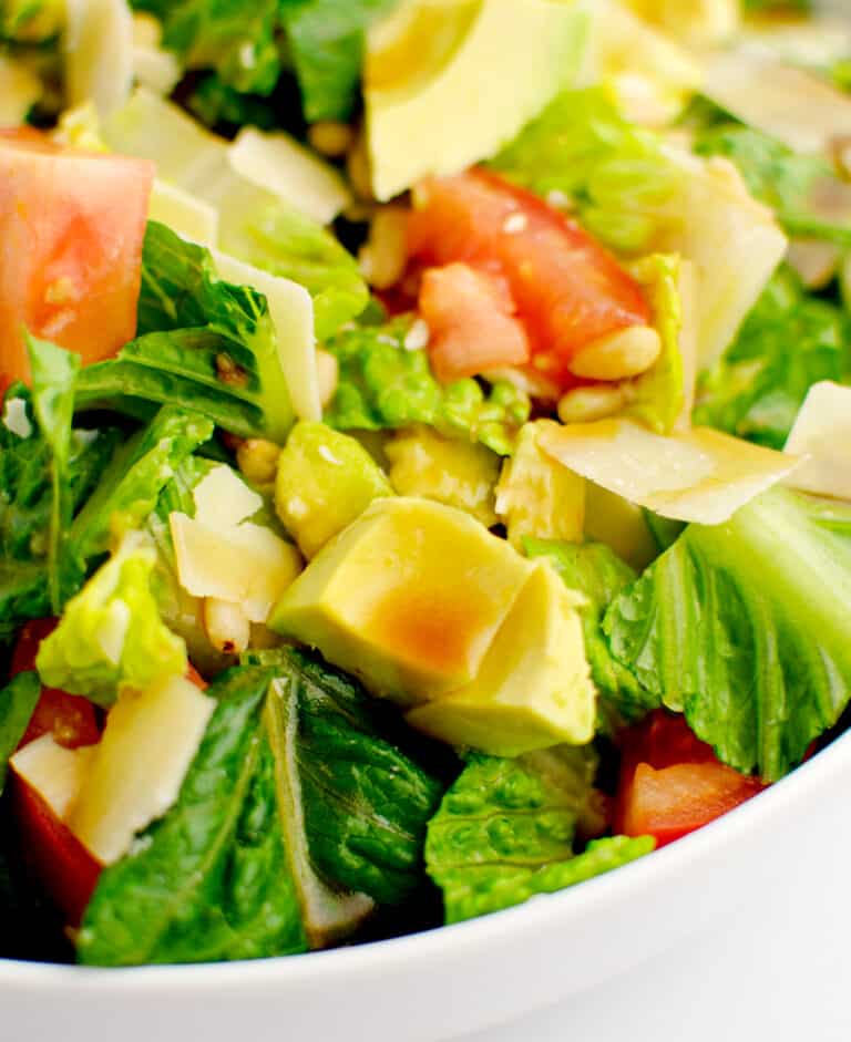 Avocado Tomato Romaine Salad (w/ Dijon Balsamic - So Good!)