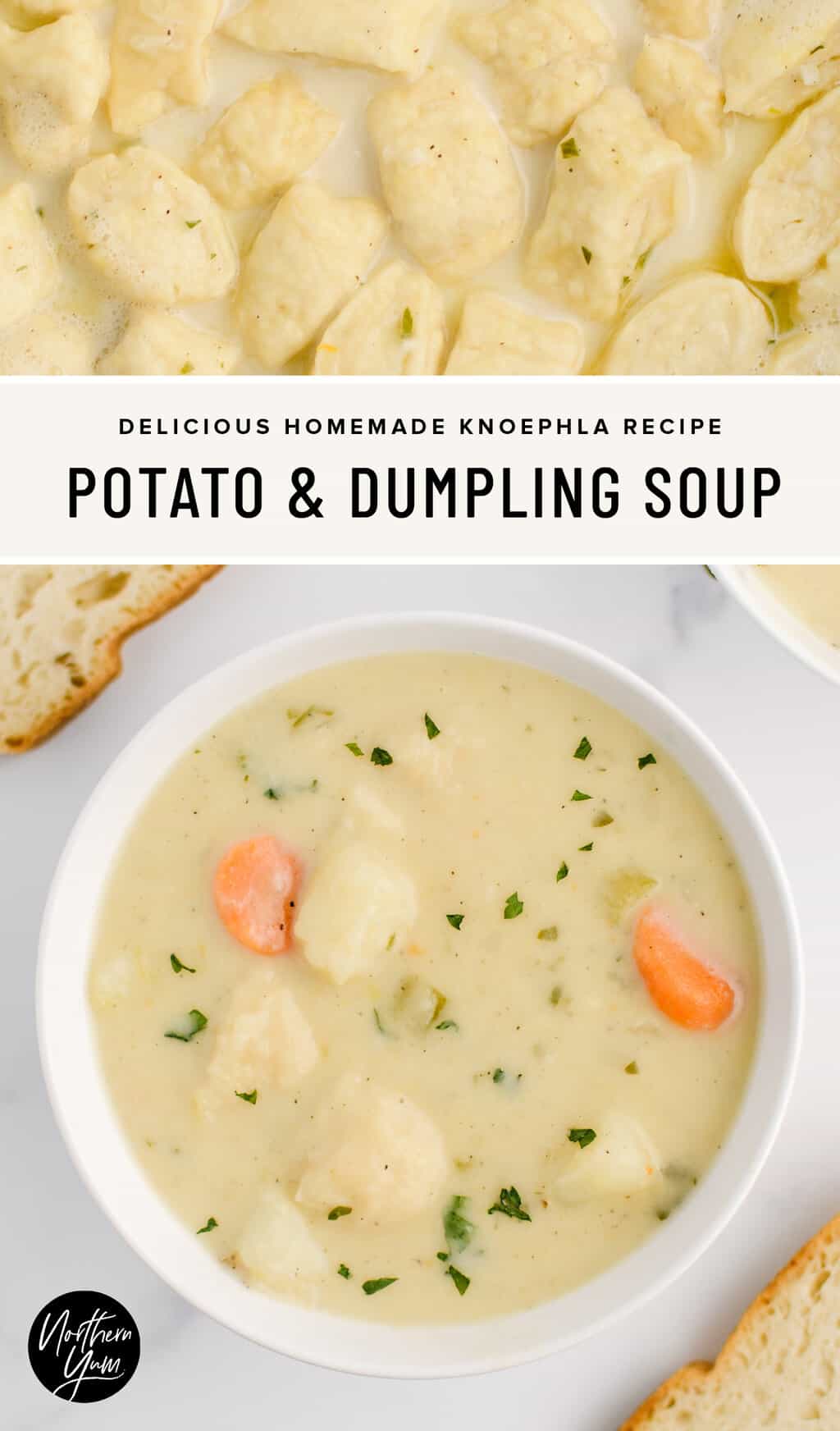 Homemade Knoephla Soup (Potato & Dumpling Soup - So Easy!)