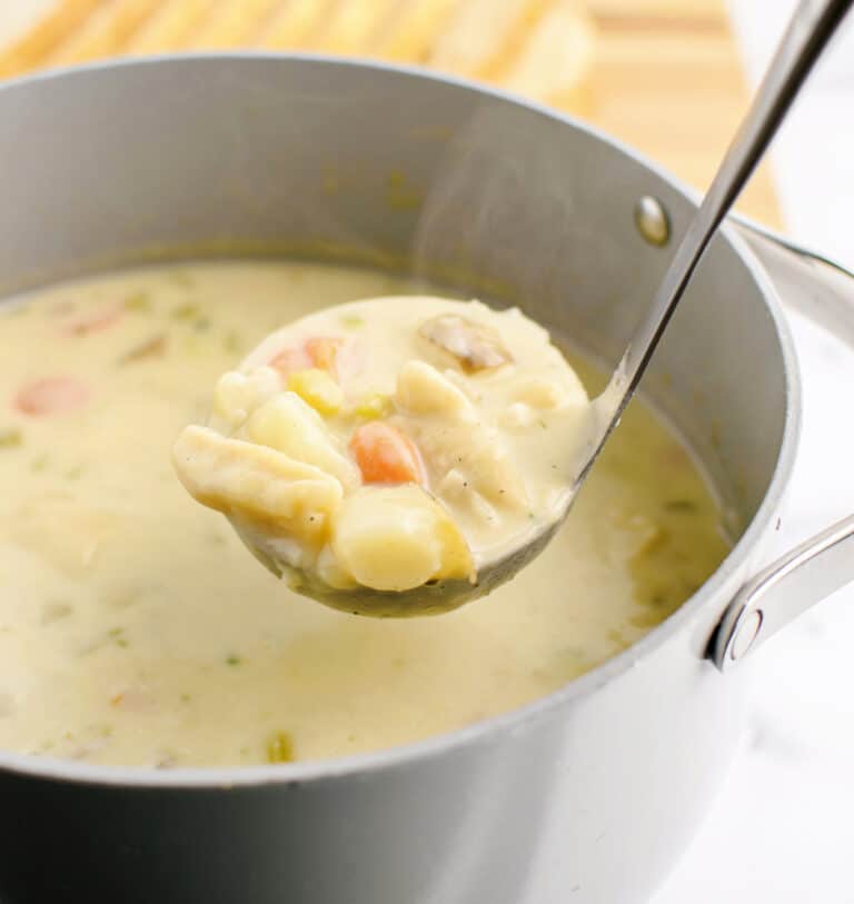 Homemade Knoephla Soup (Potato & Dumpling Soup - So Easy!)
