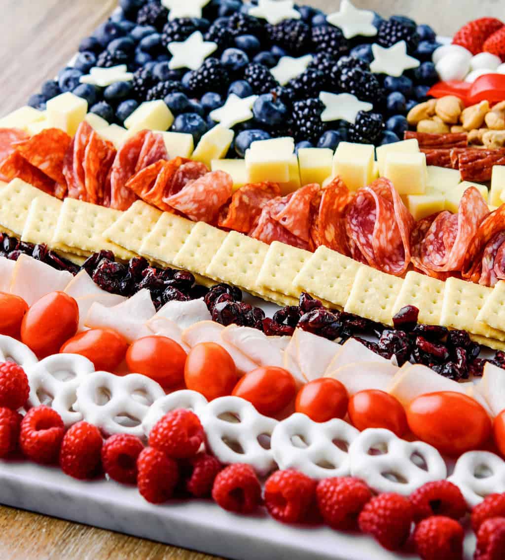 American Flag Charcuterie Board - Patriotic Snack Board - July 4th