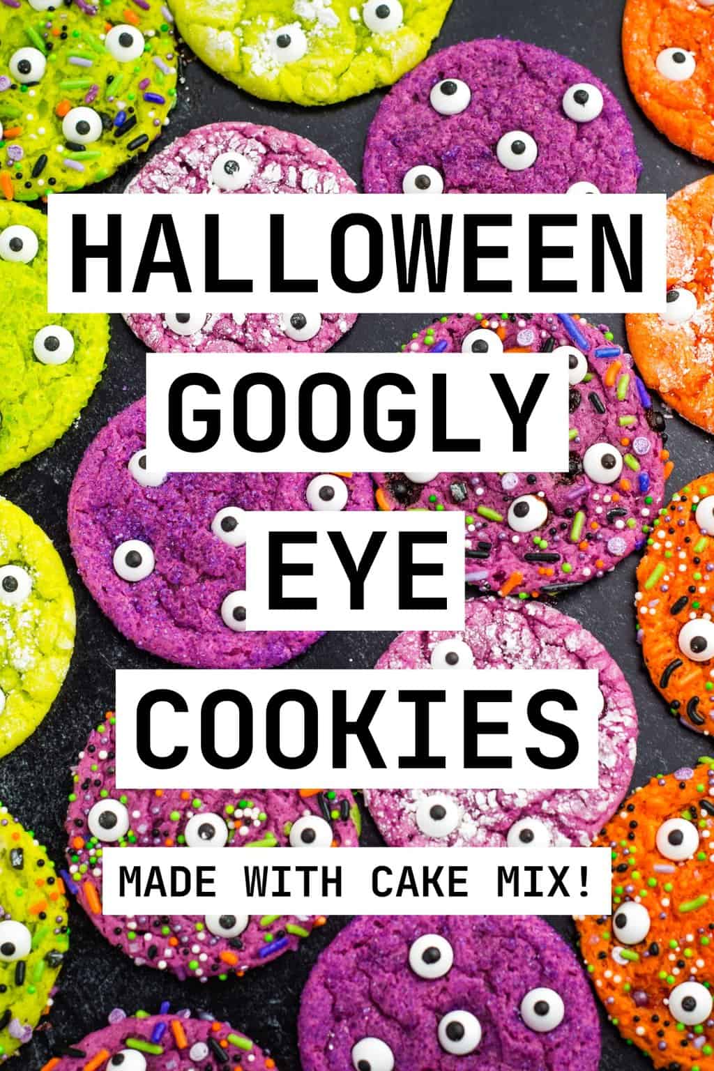 Halloween Cookies with Googly Eyes - Cake Mix Cookies