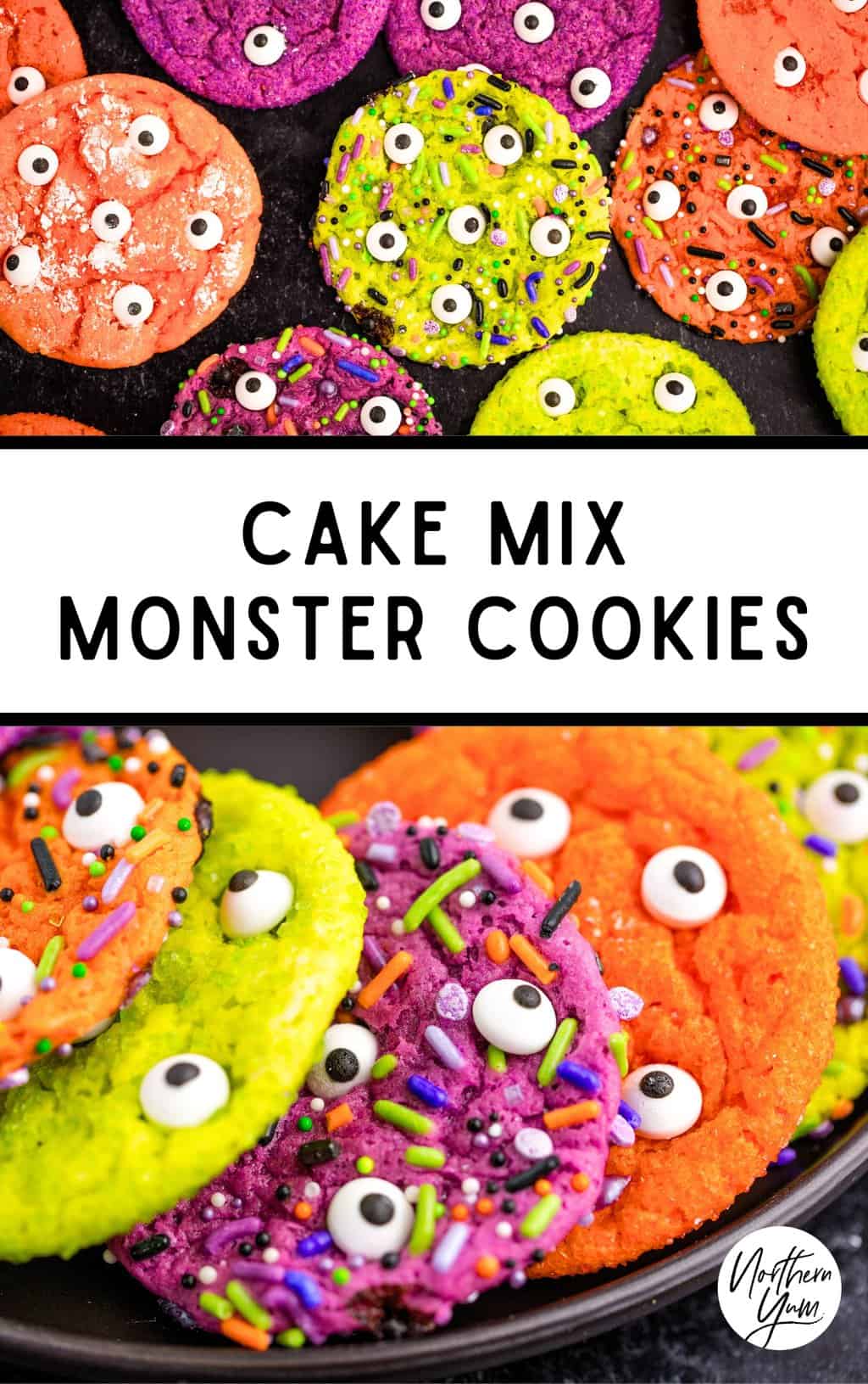 Halloween Cookies with Googly Eyes - Cake Mix Cookies