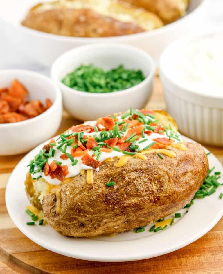 75+ Baked Potato Toppings for a Potato Bar- w/ Free Printable List!