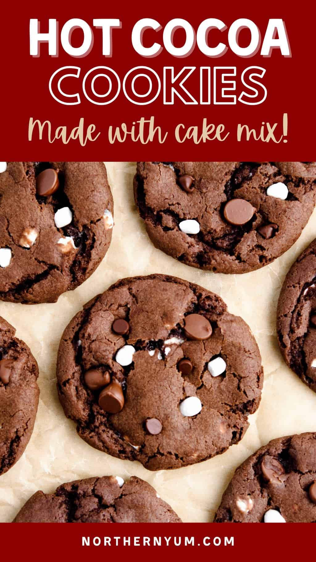Hot Cocoa Cookies (So Easy, Made with Chocolate Cake Mix)