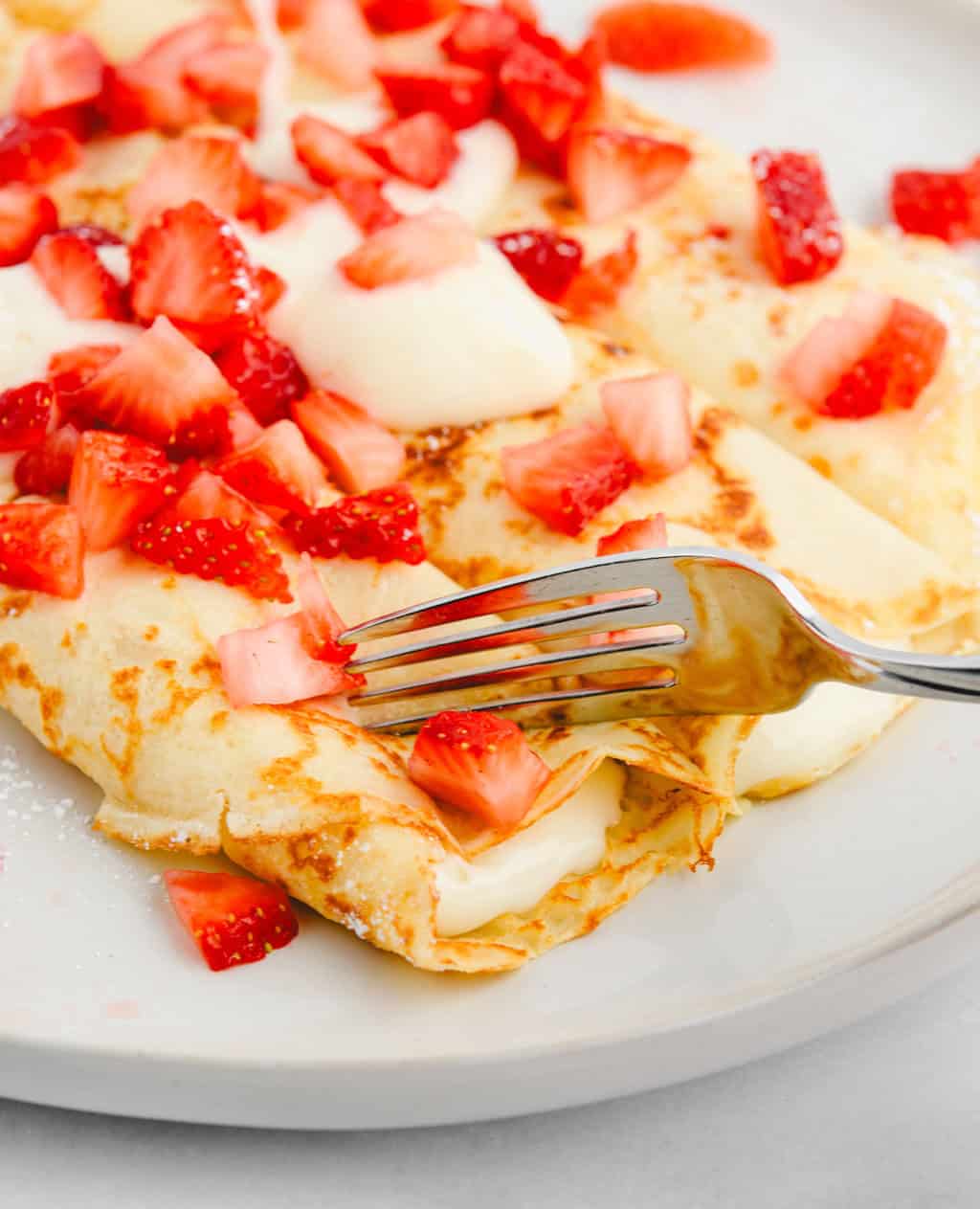 Strawberry Cream Cheese Crepes (Perfect for Brunch!)